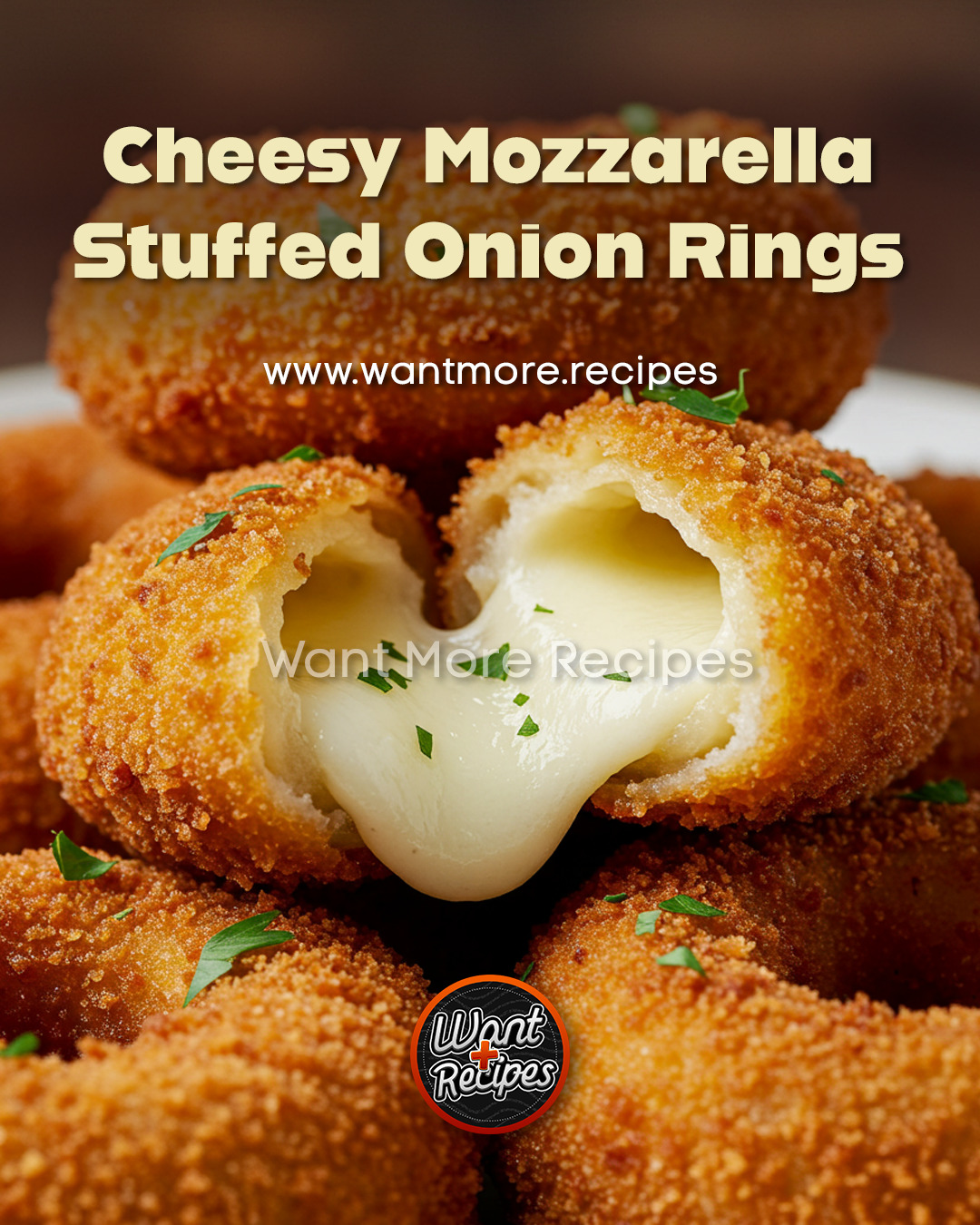 Cheesy Mozzarella-Stuffed Onion Rings - Want More Recipes
